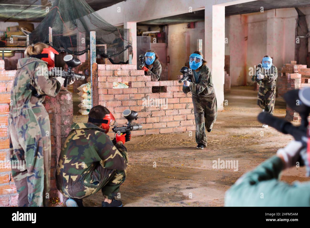Teams on the paintball ground Stock Photo - Alamy