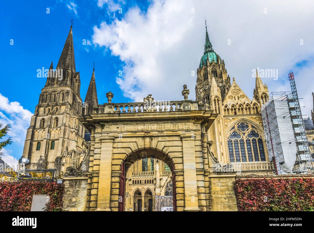 Outside Stone Arch Bayeux Cathedral Our Lady of Bayeux Church Bayeux ...