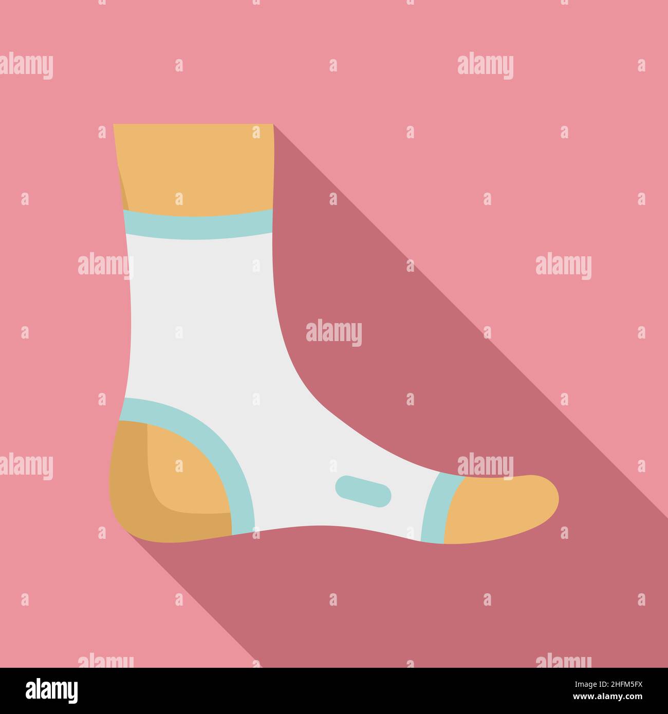Textile foot bandage icon flat vector. Injury accident. Patient hurt ...