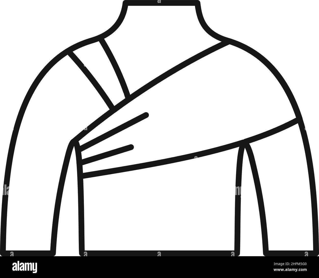 Shoulder bandage icon outline vector. Accident fracture. Patient damage ...