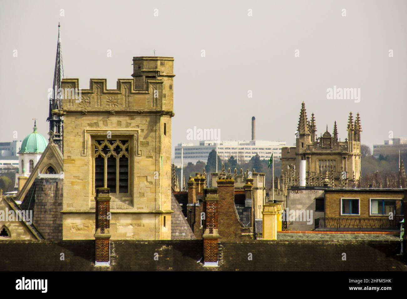 View over Oxford, England, with its many towers and spires Stock Photo ...