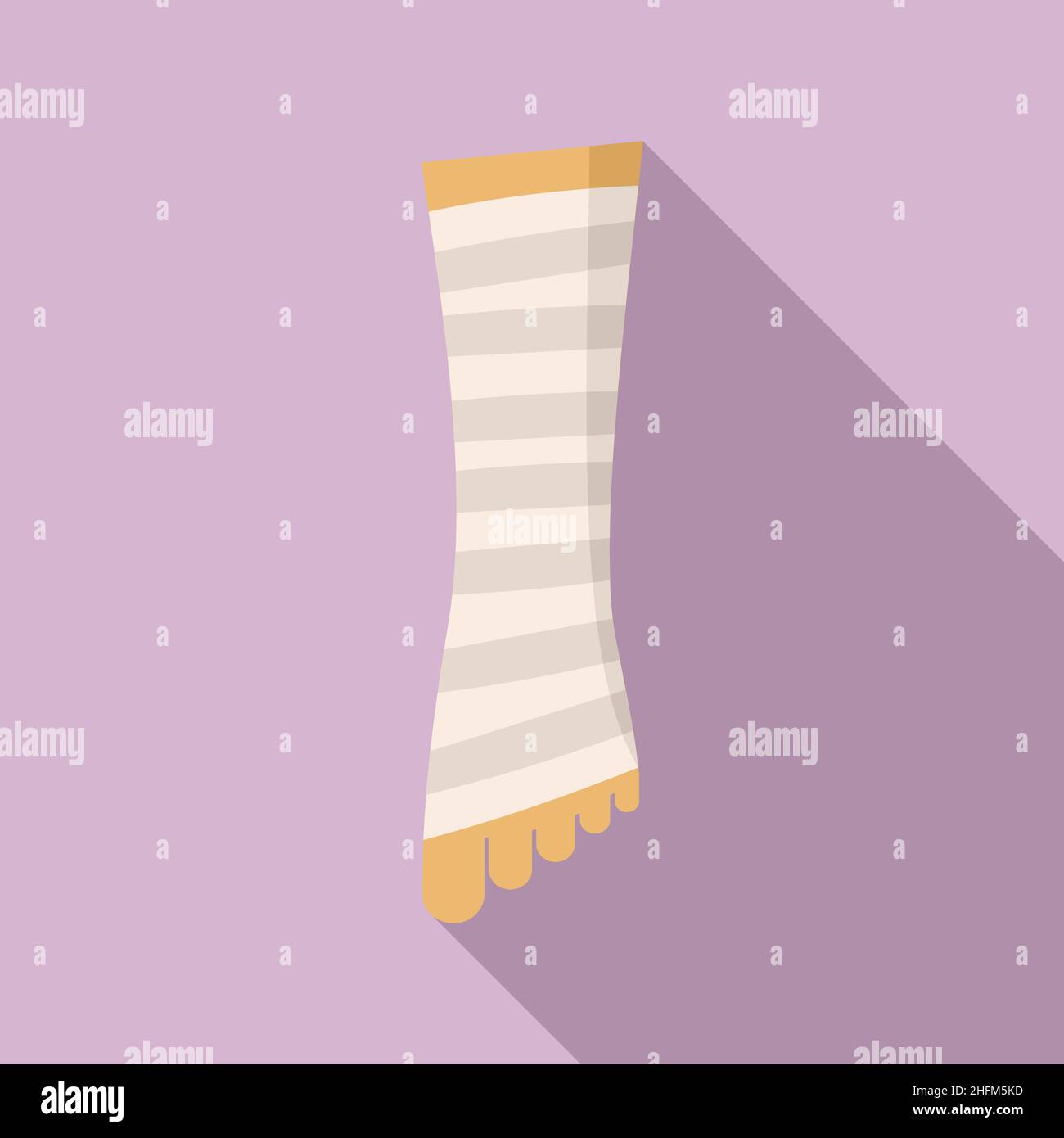Foot bandage icon flat vector. Accident injury. Fracture patient Stock ...