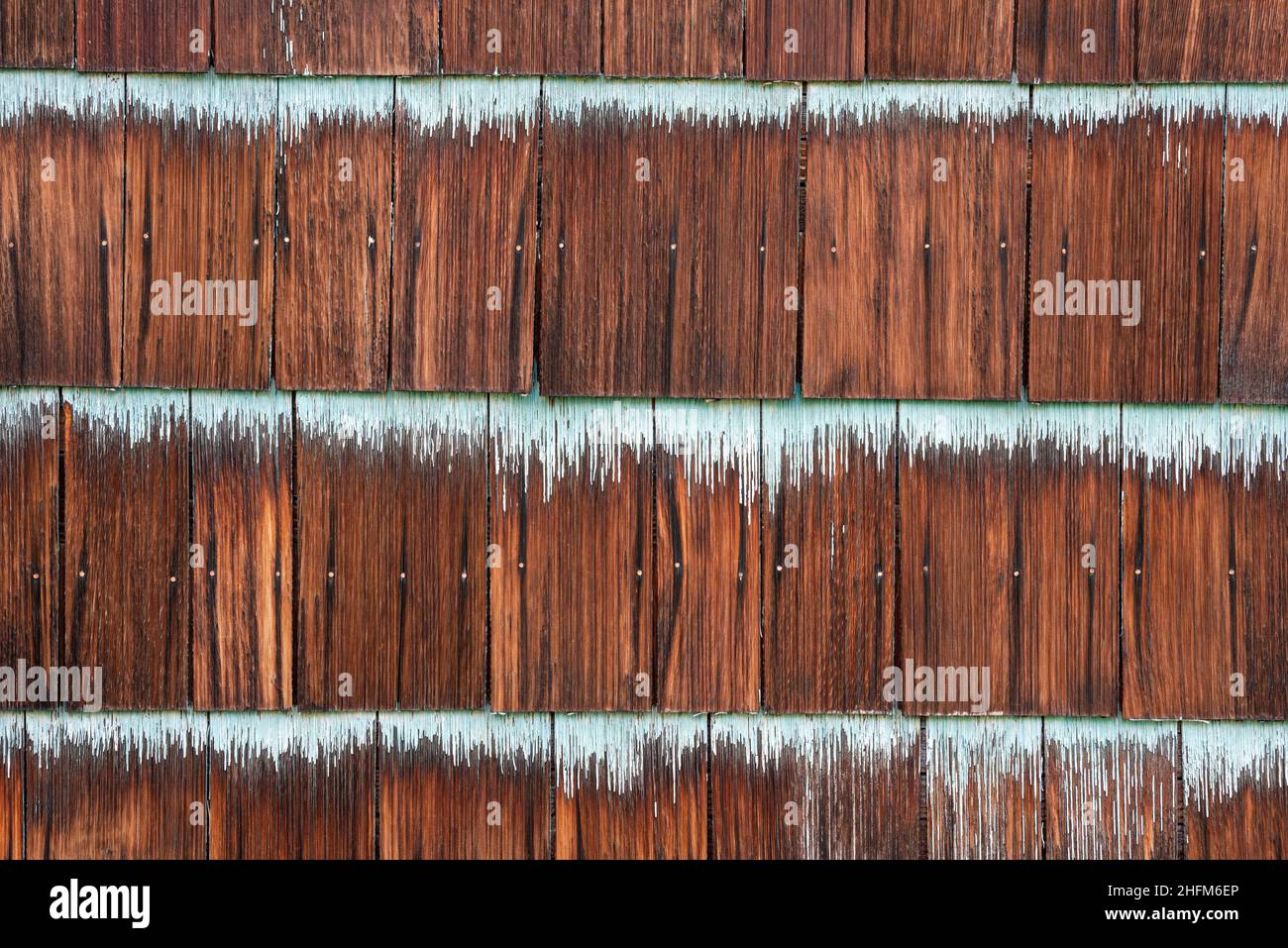 Weathered cedar shakes on an old house in Northeast Oregon Stock Photo ...