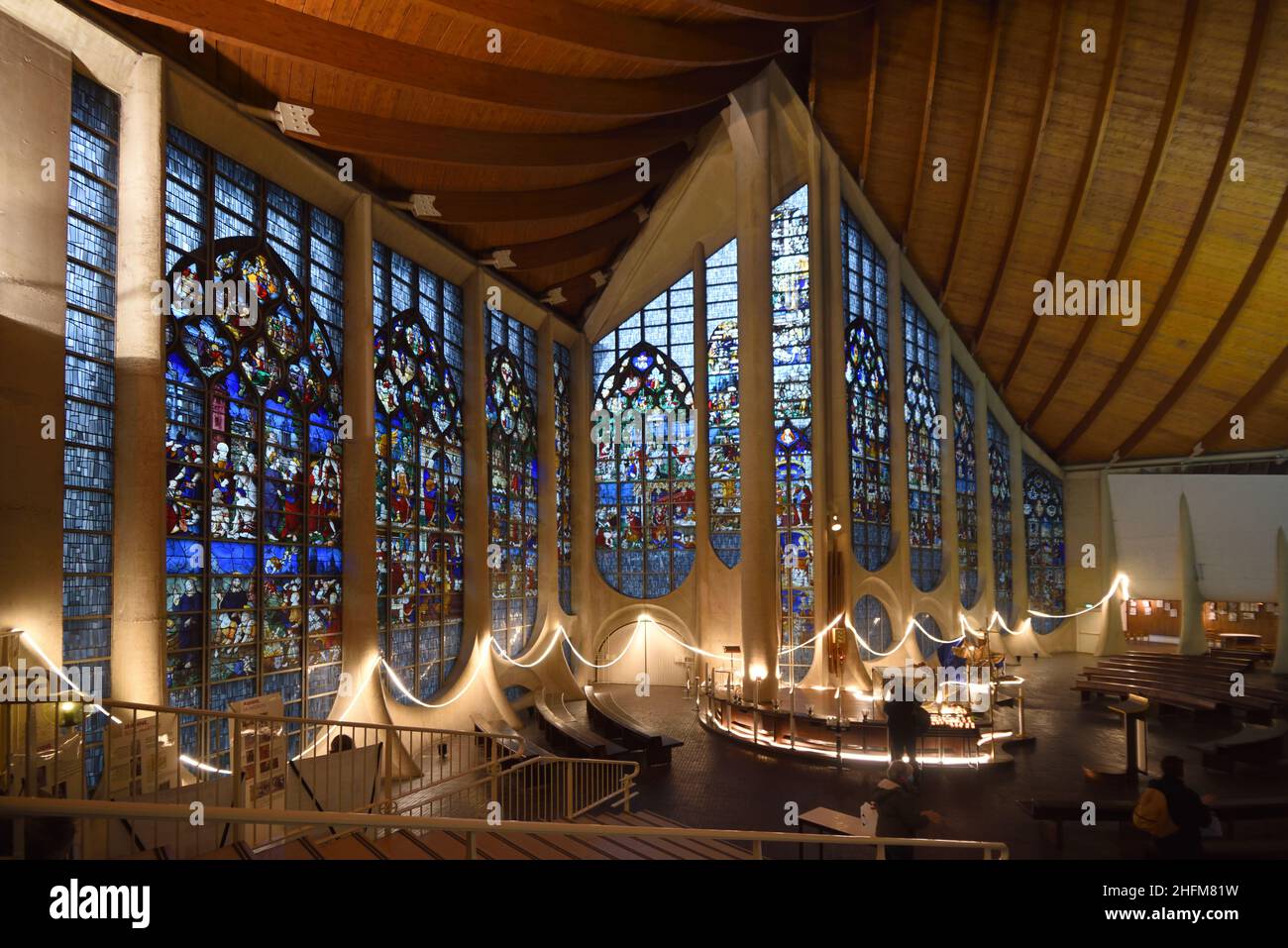 Moderrnist Interior of Eglise Sainte-Jeanne-d'Arc or Joan of Arc Church ...