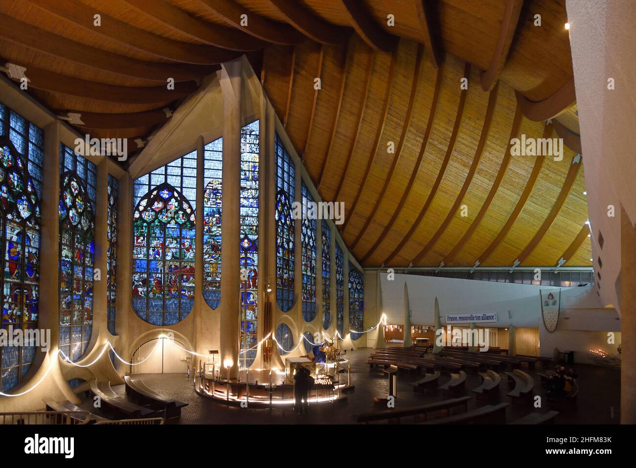 Moderrnist Interior of Eglise Sainte-Jeanne-d'Arc or Joan of Arc Church ...