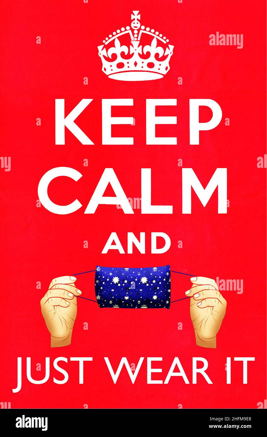 Keep Calm and Just Wear it - Poster image suggesting the advisability ...