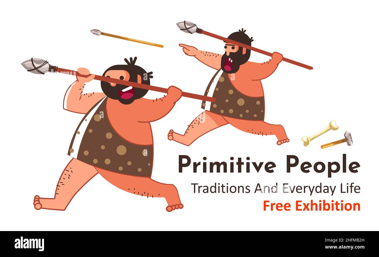 Prehistoric men museum Stock Vector Images - Alamy