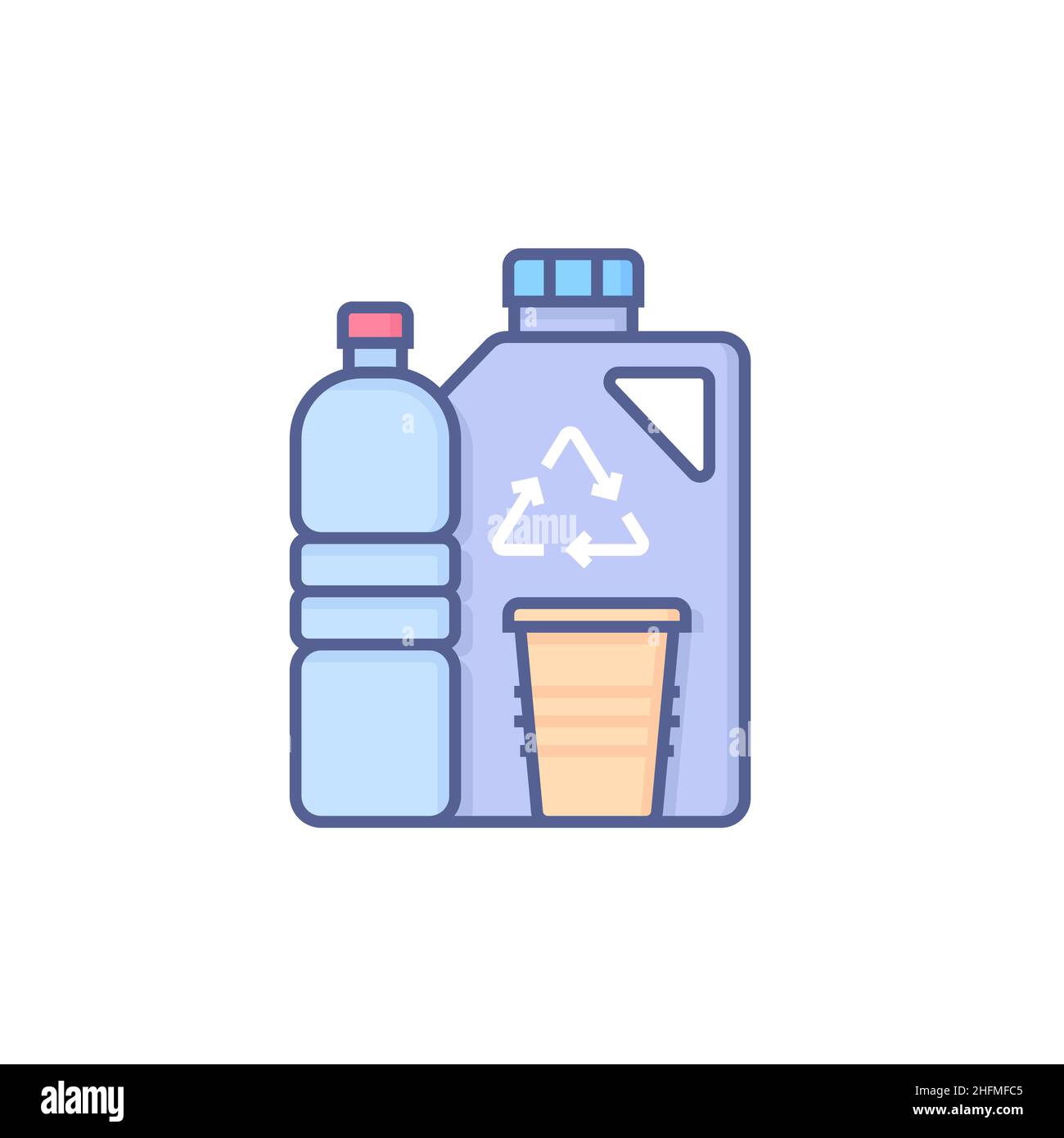 Recycling plastic containers white background Stock Vector Images - Alamy