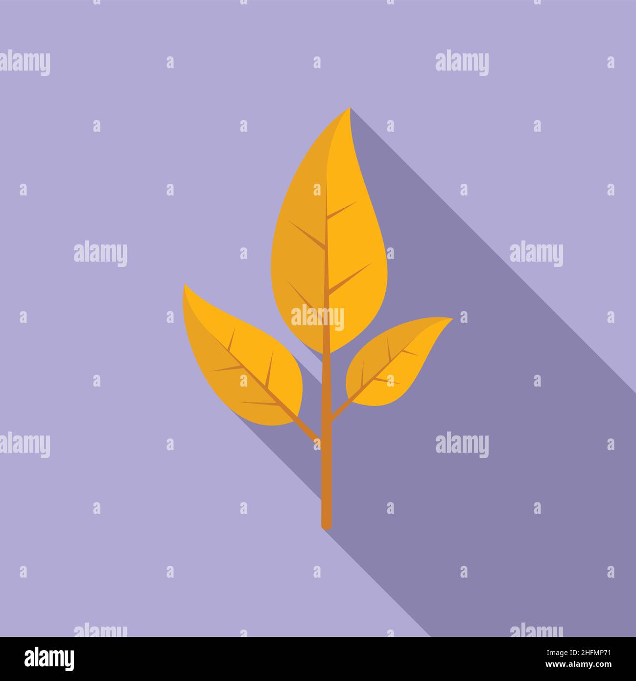 Yellow season leaf icon flat vector. Color leaf. September tree Stock ...