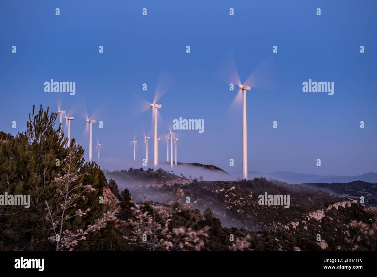 wind turbines in rural area in Spain Stock Photo - Alamy