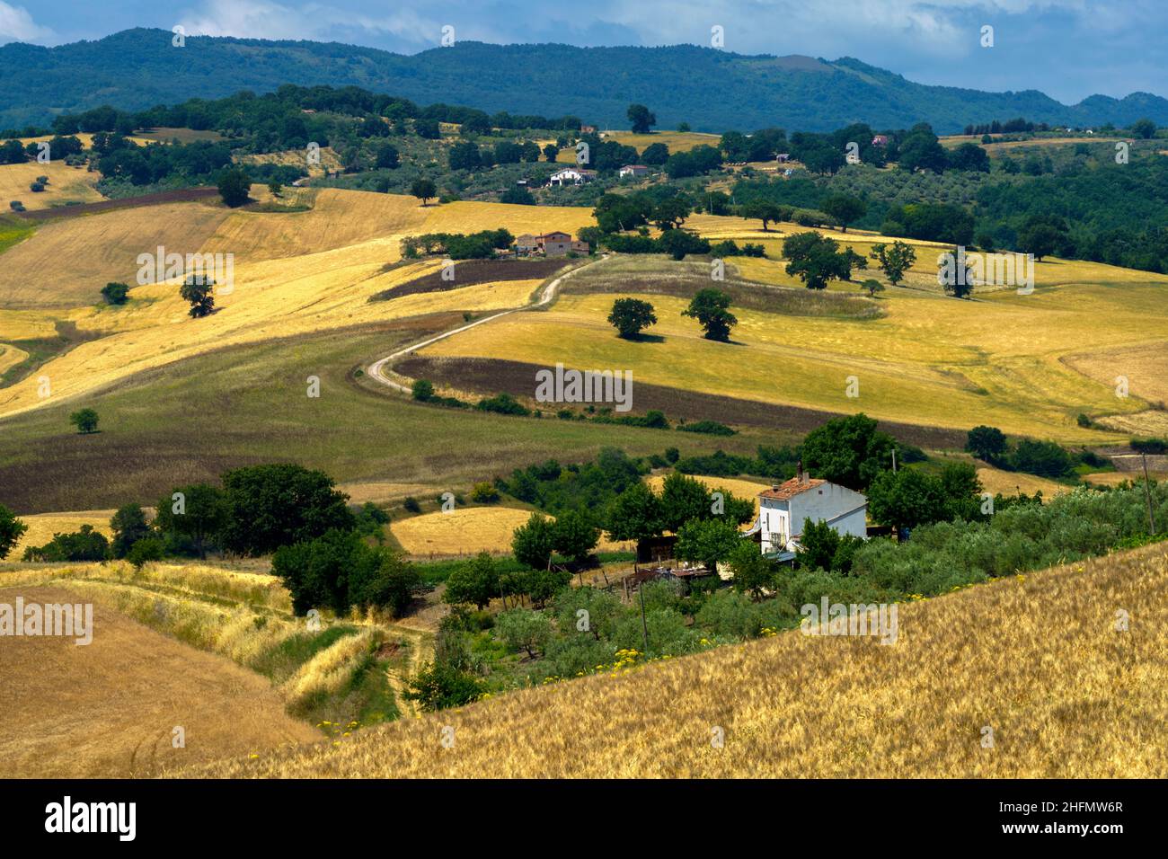 Landscape in Campobasso province, Molise, Italy, along the road to ...