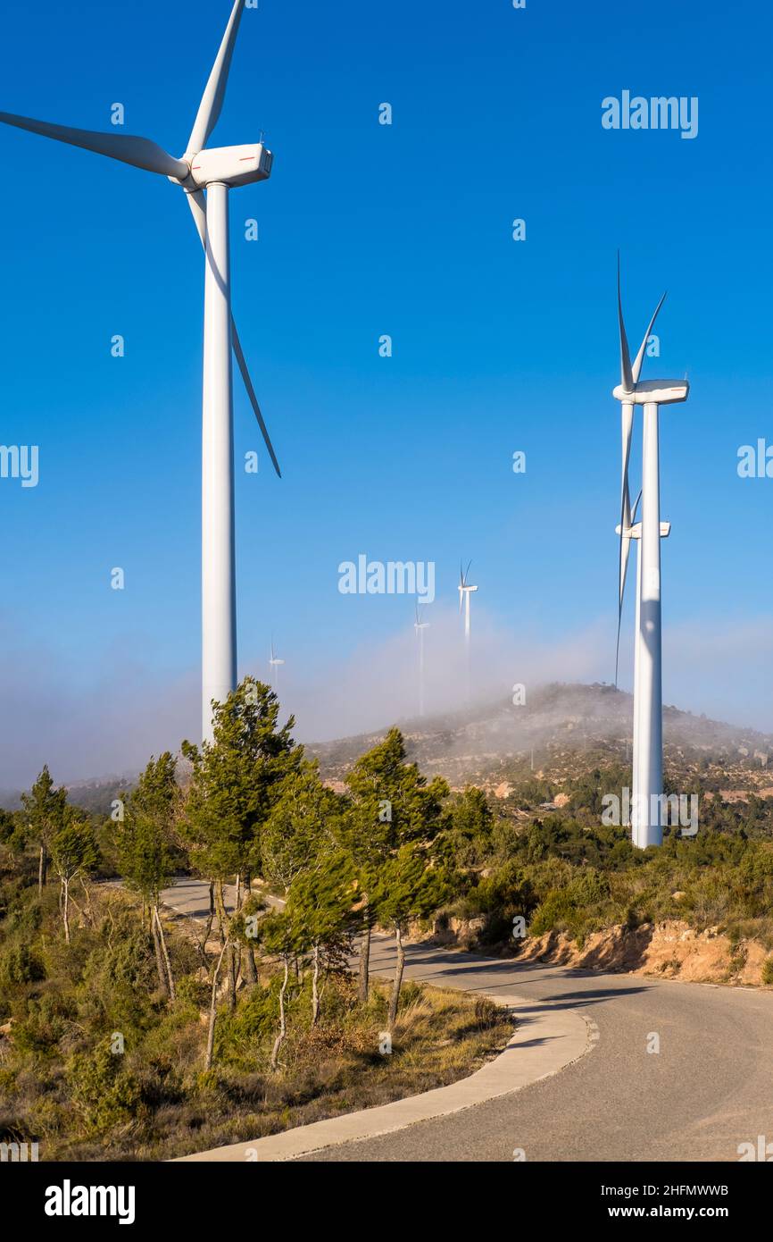 wind turbines in rural area in Spain Stock Photo - Alamy