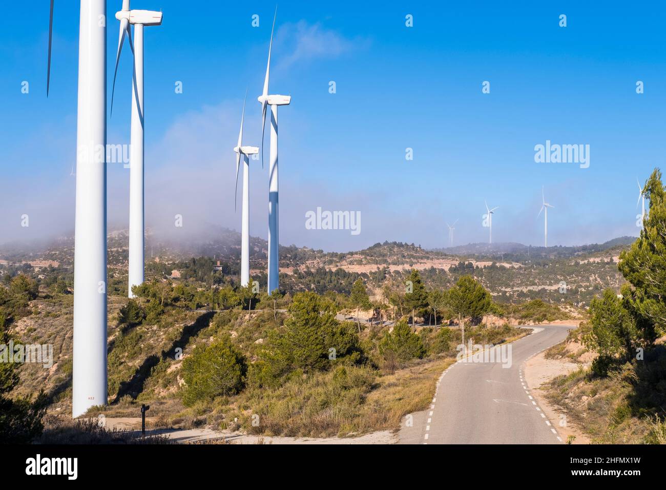 wind turbines in rural area in Spain Stock Photo - Alamy