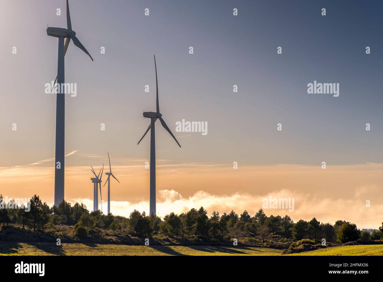 wind turbines in rural area in Spain Stock Photo - Alamy