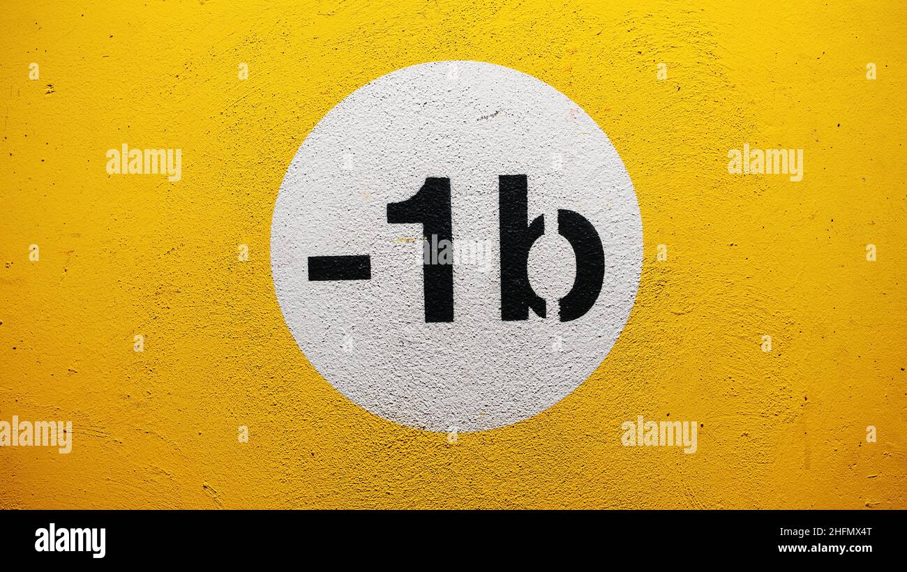 Minus 1 b, underground garage level signage, urban signs and symbols ...