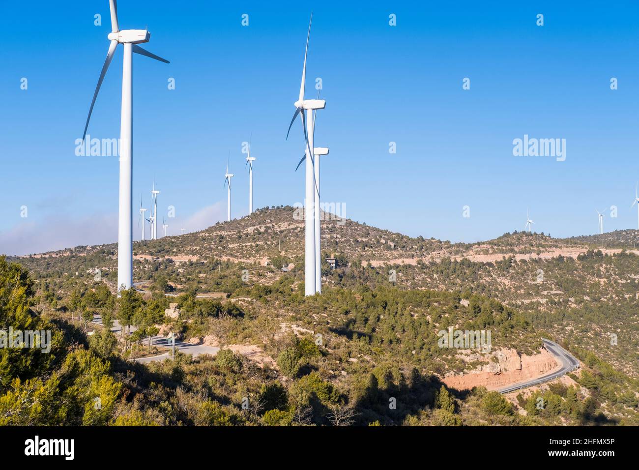 wind turbines in rural area in Spain Stock Photo - Alamy