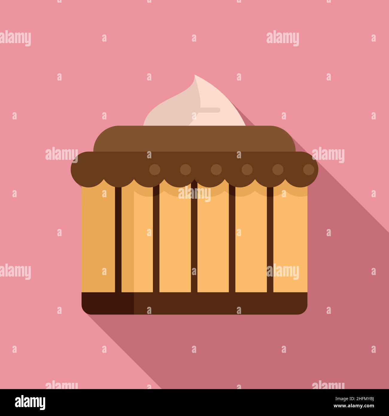 Cute cake icon flat vector. Happy party. Sweet cream Stock Vector Image ...
