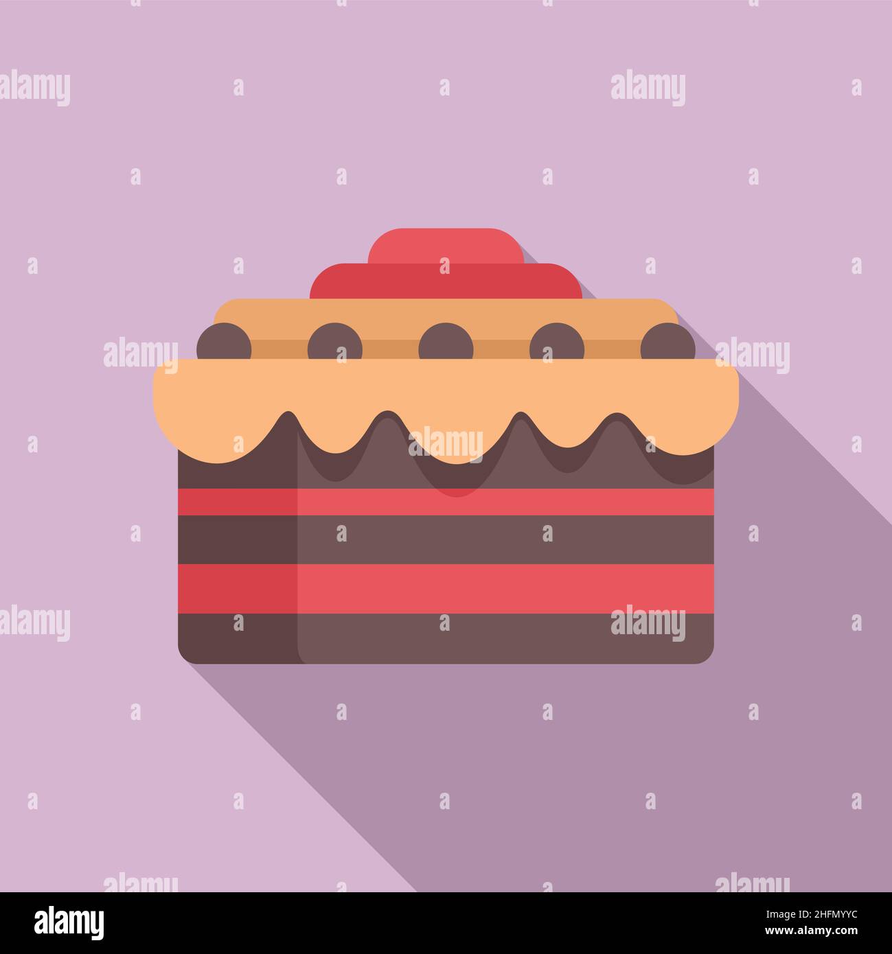 Anniversary cake icon flat vector. Birthday party. Cream food Stock ...