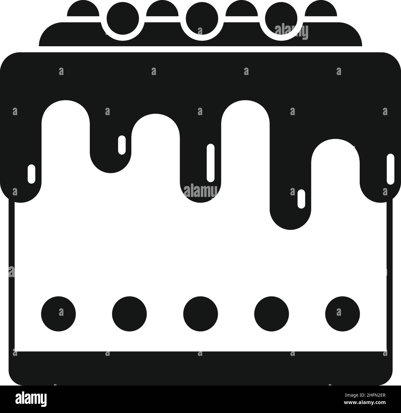 Chocolate cake icon simple vector. Happy birthday. Fun bakery Stock ...