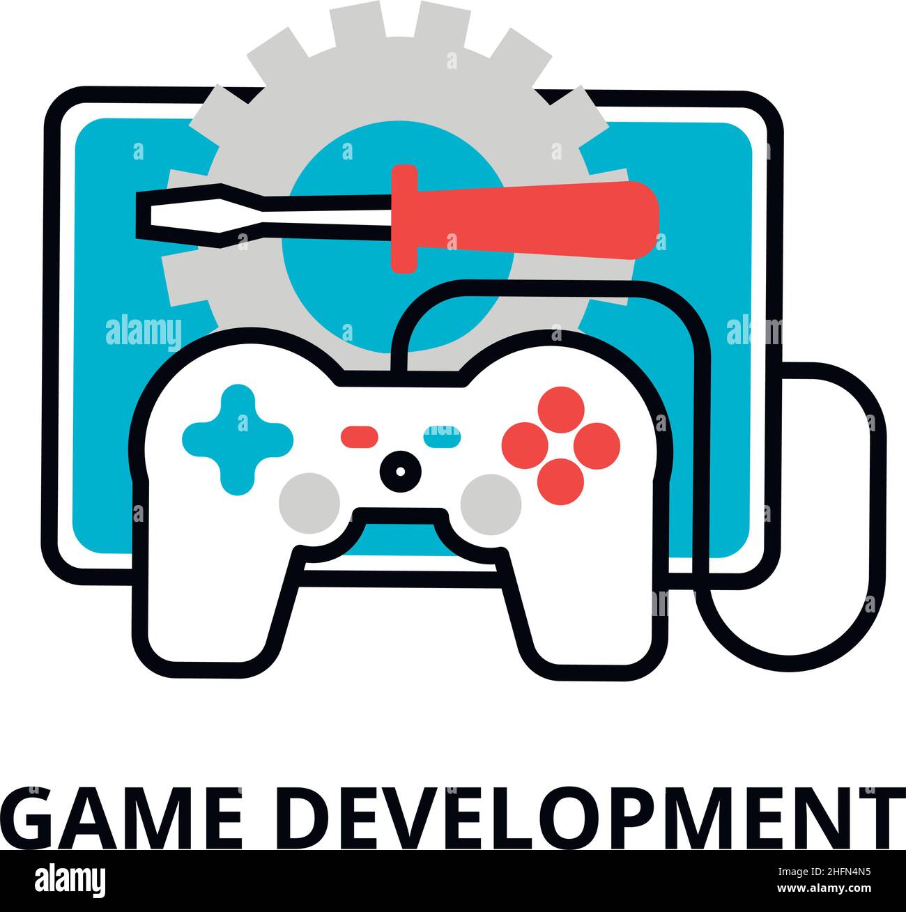 Modern flat editable line design vector illustration, concept of game ...