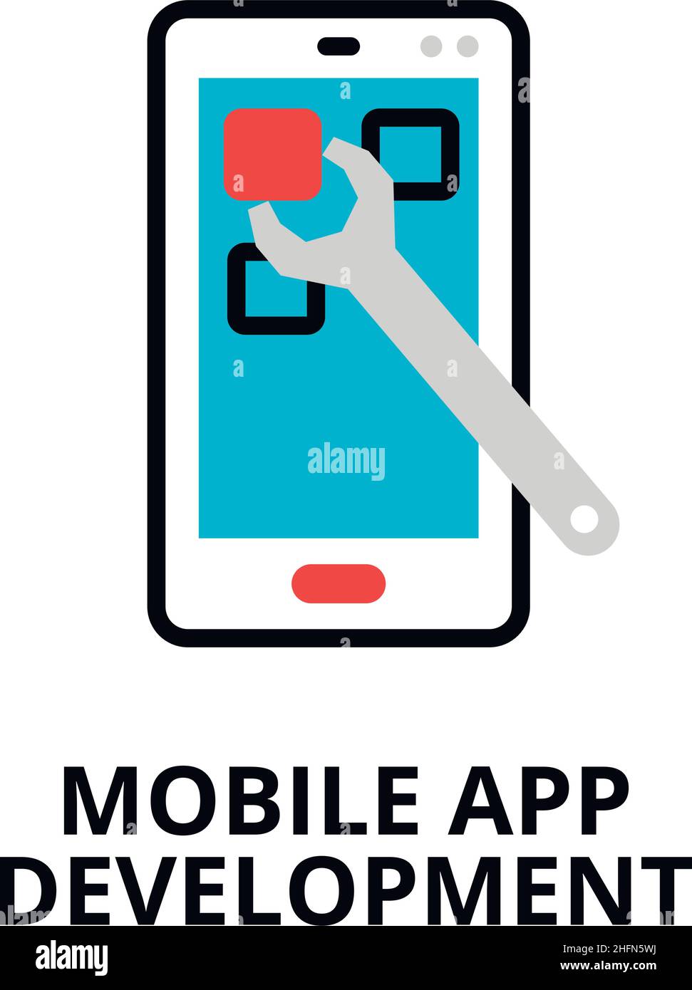 Modern flat editable line design vector illustration, concept of mobile ...