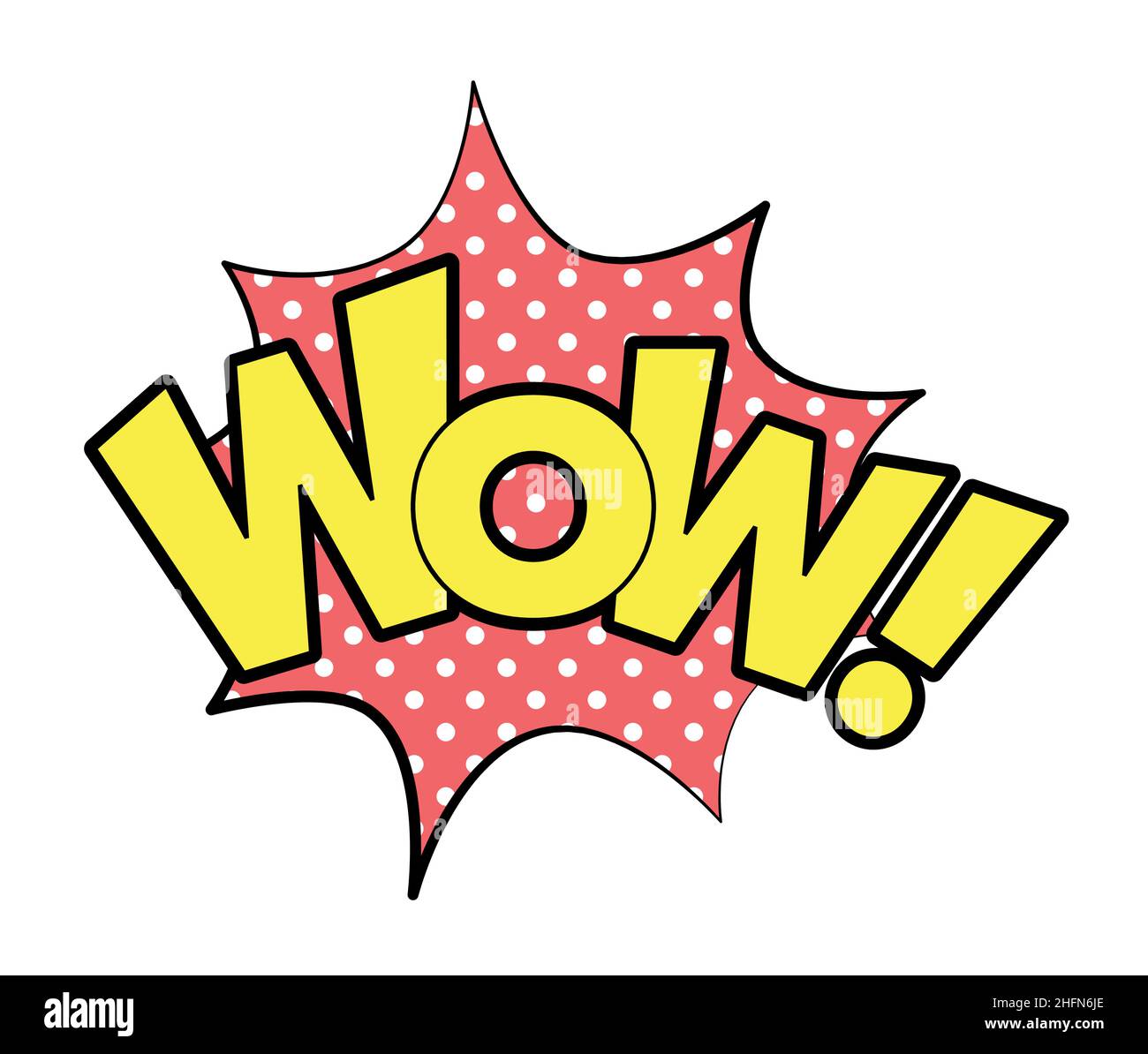 Wow speech bubble in retro style. Vector illustration isolated on white ...