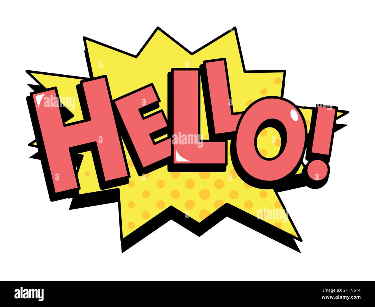 Hello speech bubble in retro style. Vector illustration isolated on ...