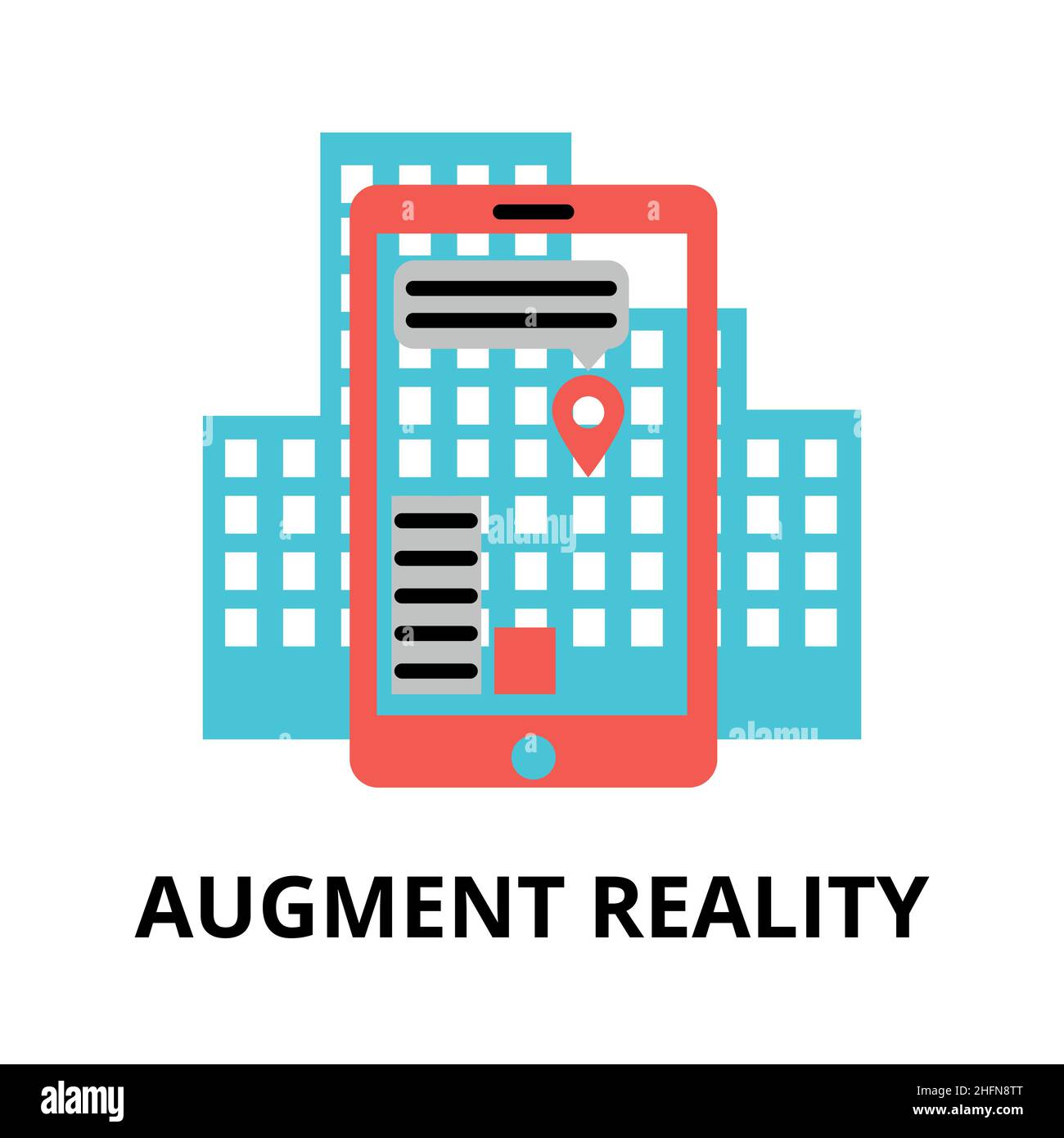 Modern flat editable vector line icon of future technology - augment ...