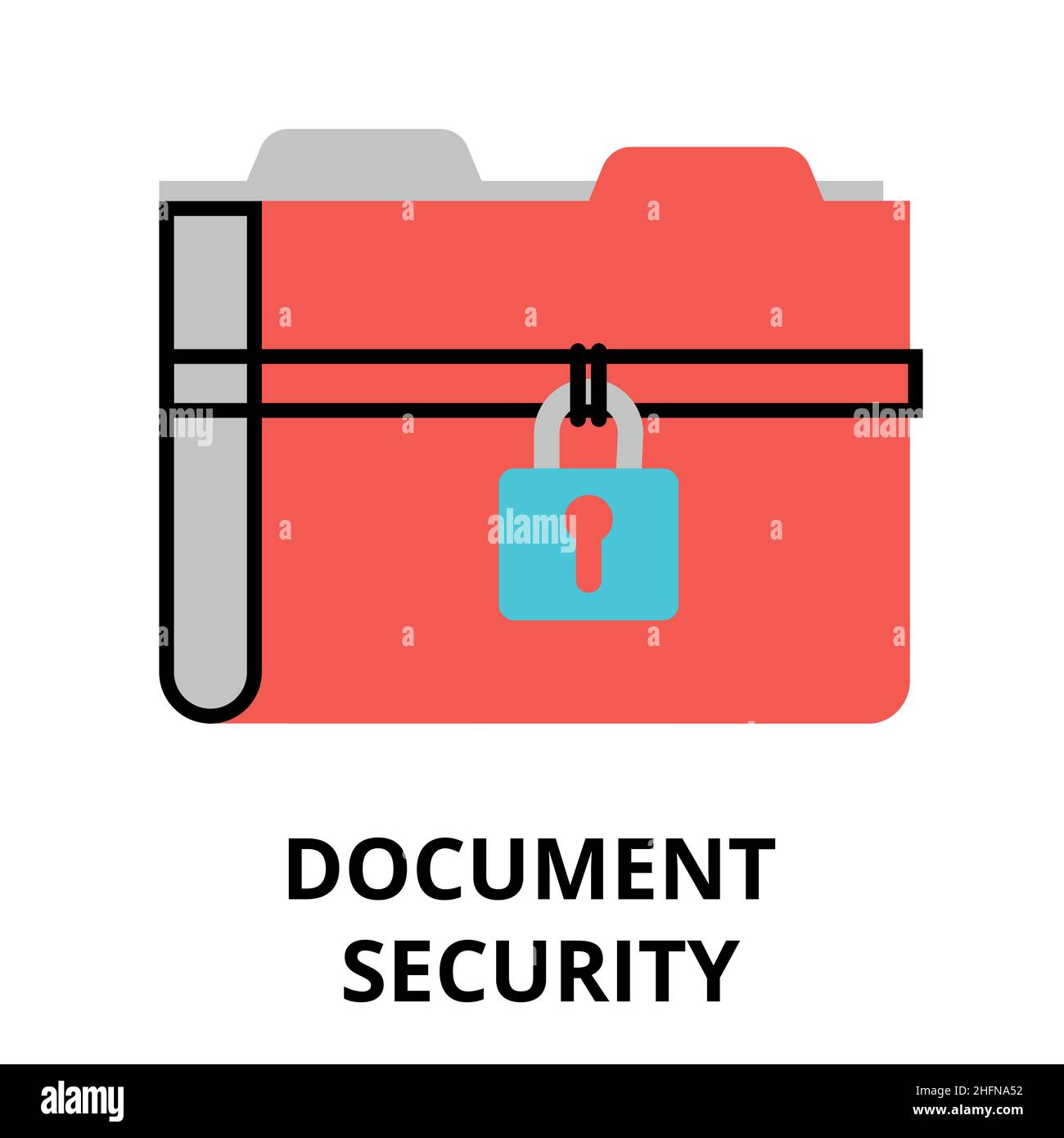 Modern flat design vector illustration, document security icon, for ...