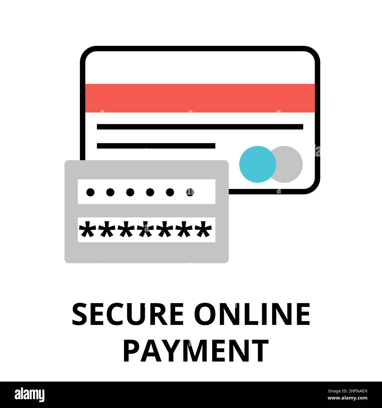 Modern flat design vector illustration, secure online payment icon, for ...