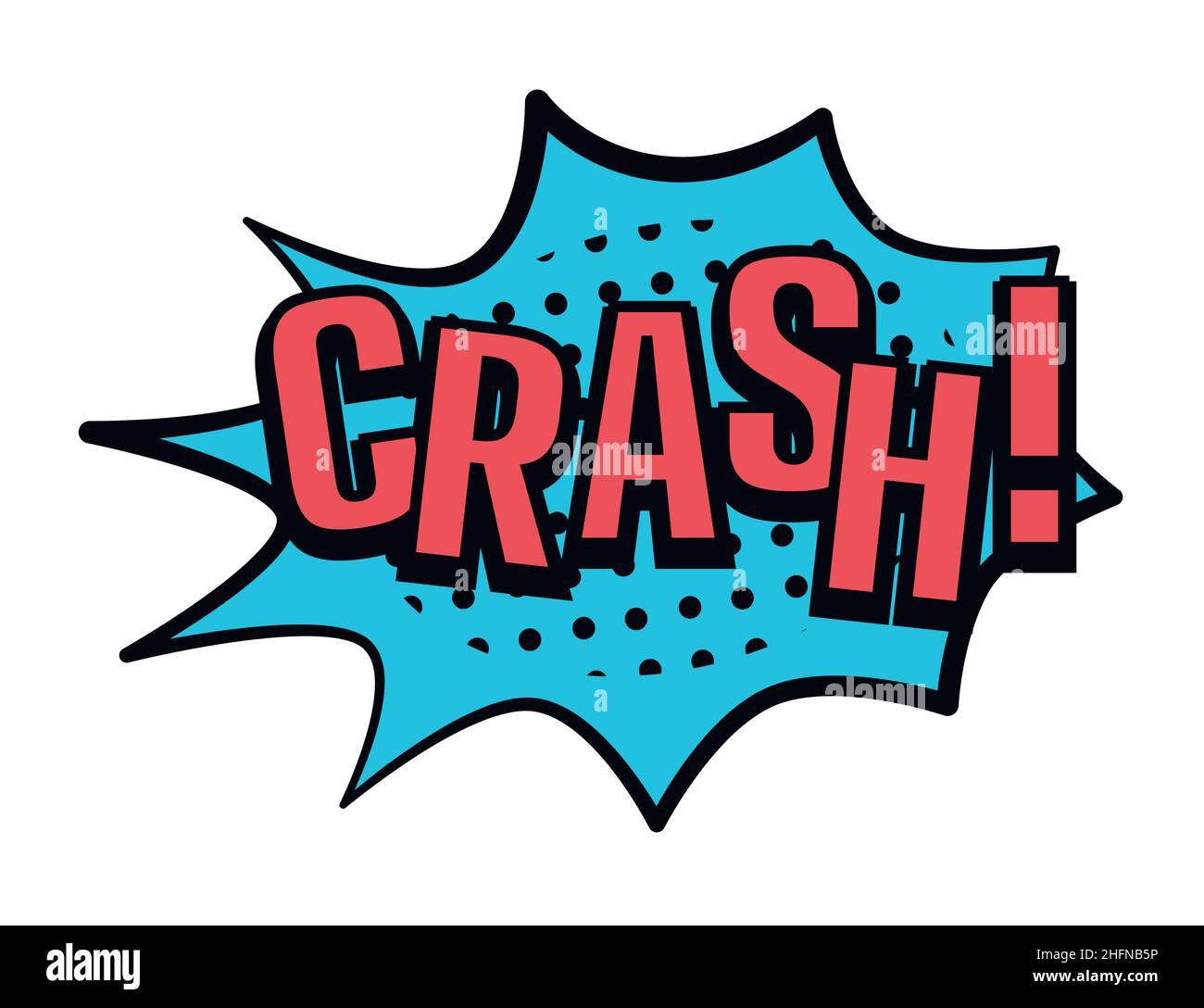 Crash! speech bubble in retro style. Vector illustration isolated on ...
