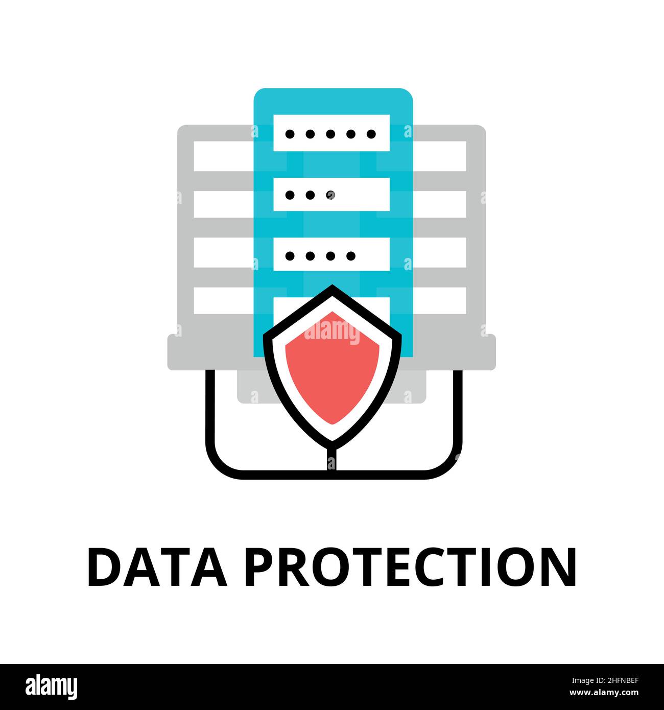 Modern flat design vector illustration, data protection icon, for ...