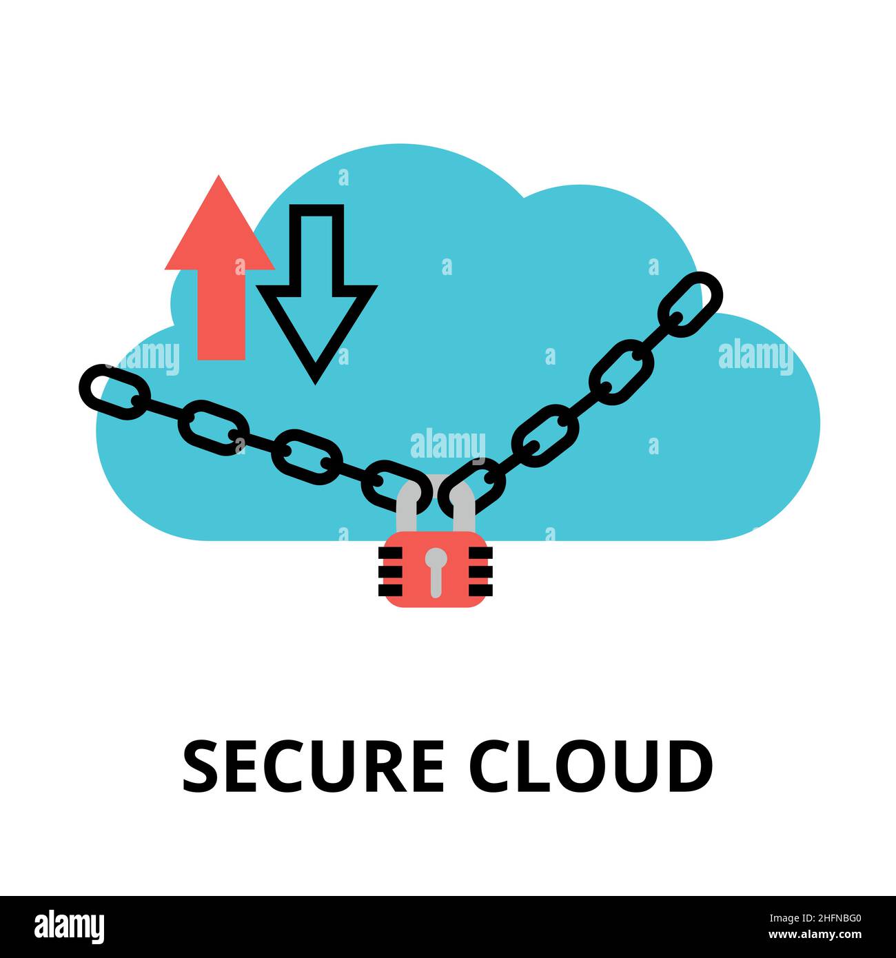 Modern flat design vector illustration, secure cloud icon, for graphic ...