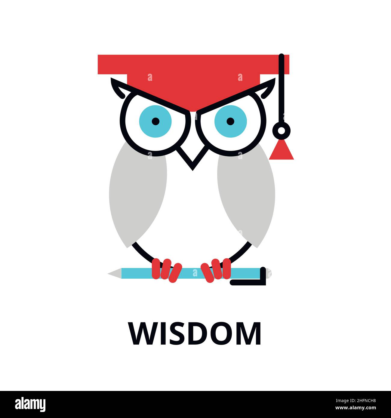 Wisdom icon, flat thin line vector illustration, for graphic and web ...