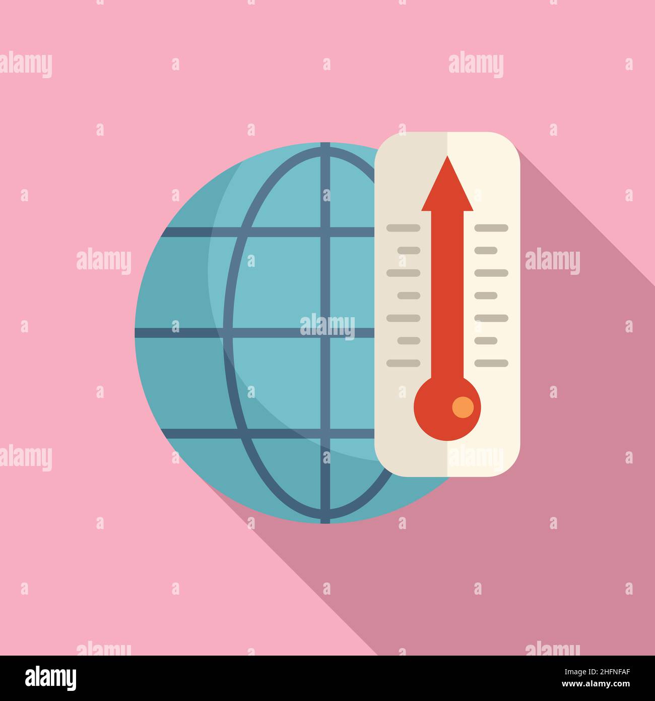 Global warming icon flat vector. Earth climate. Planet disaster Stock ...
