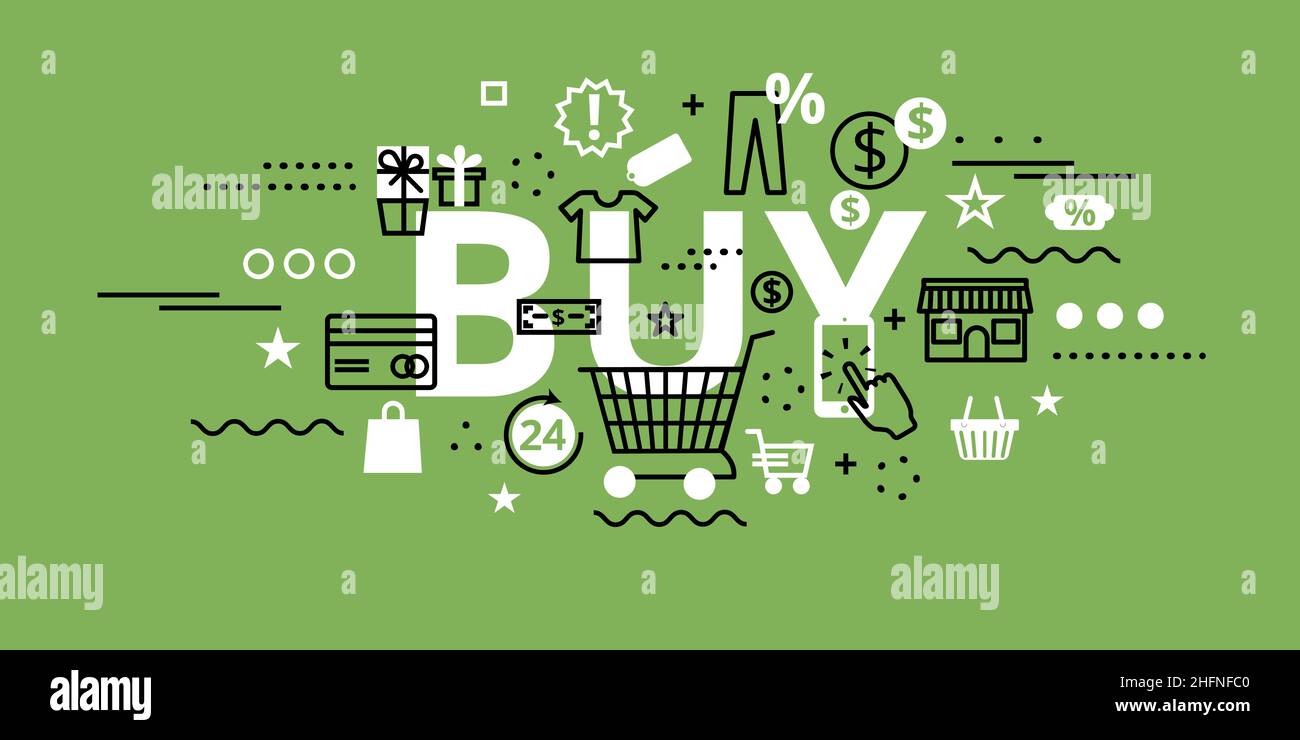 Modern flat editable line design vector illustration, buy concept in ...