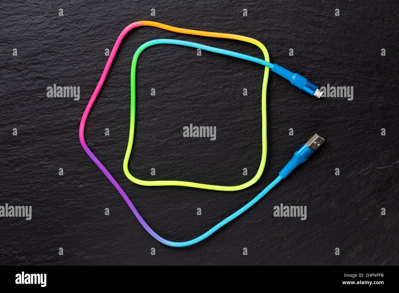 Peripheral Micro USB cable. Connectors plugs standard for computer and ...