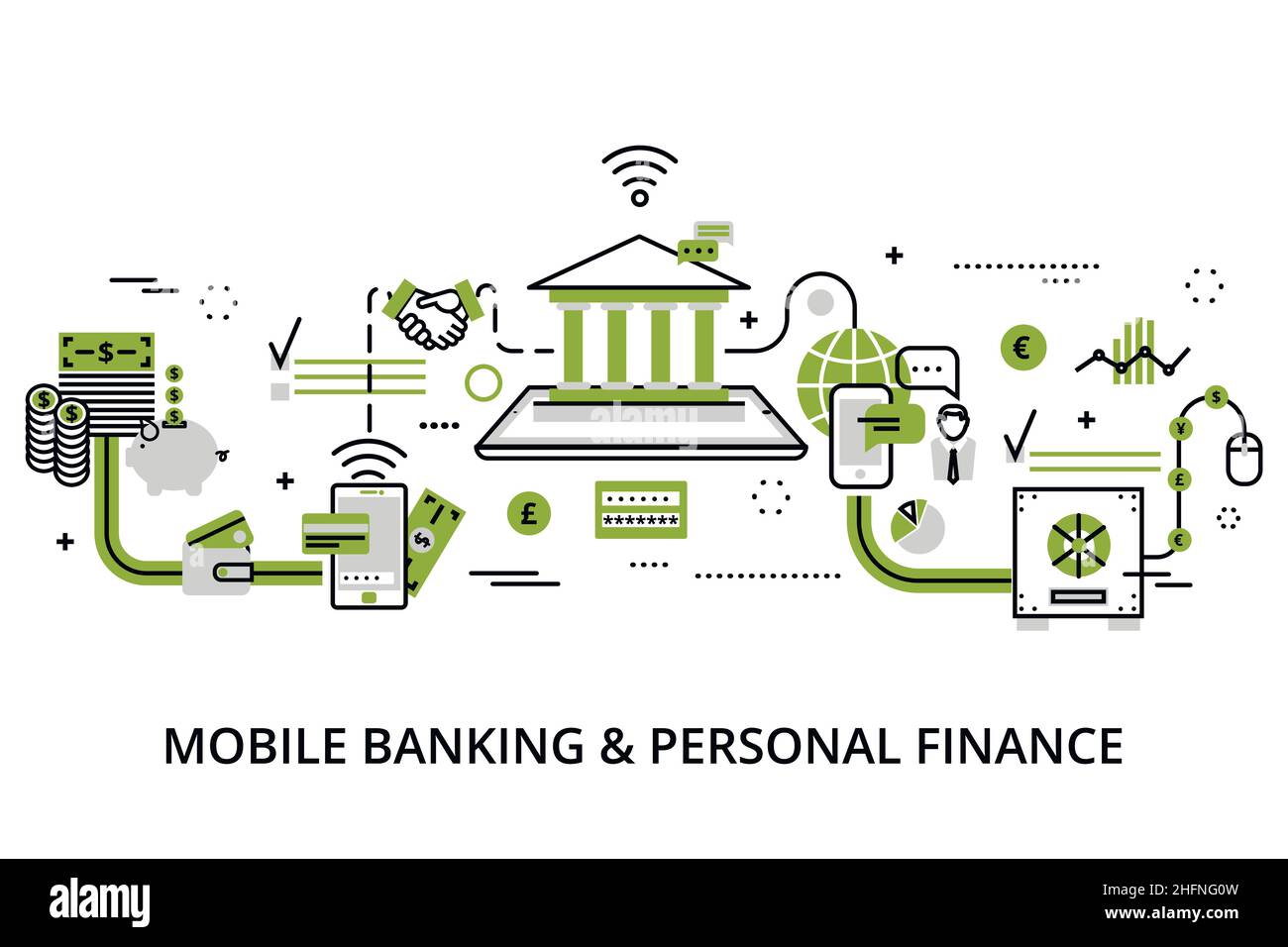 Digital banking icons hi-res stock photography and images - Alamy