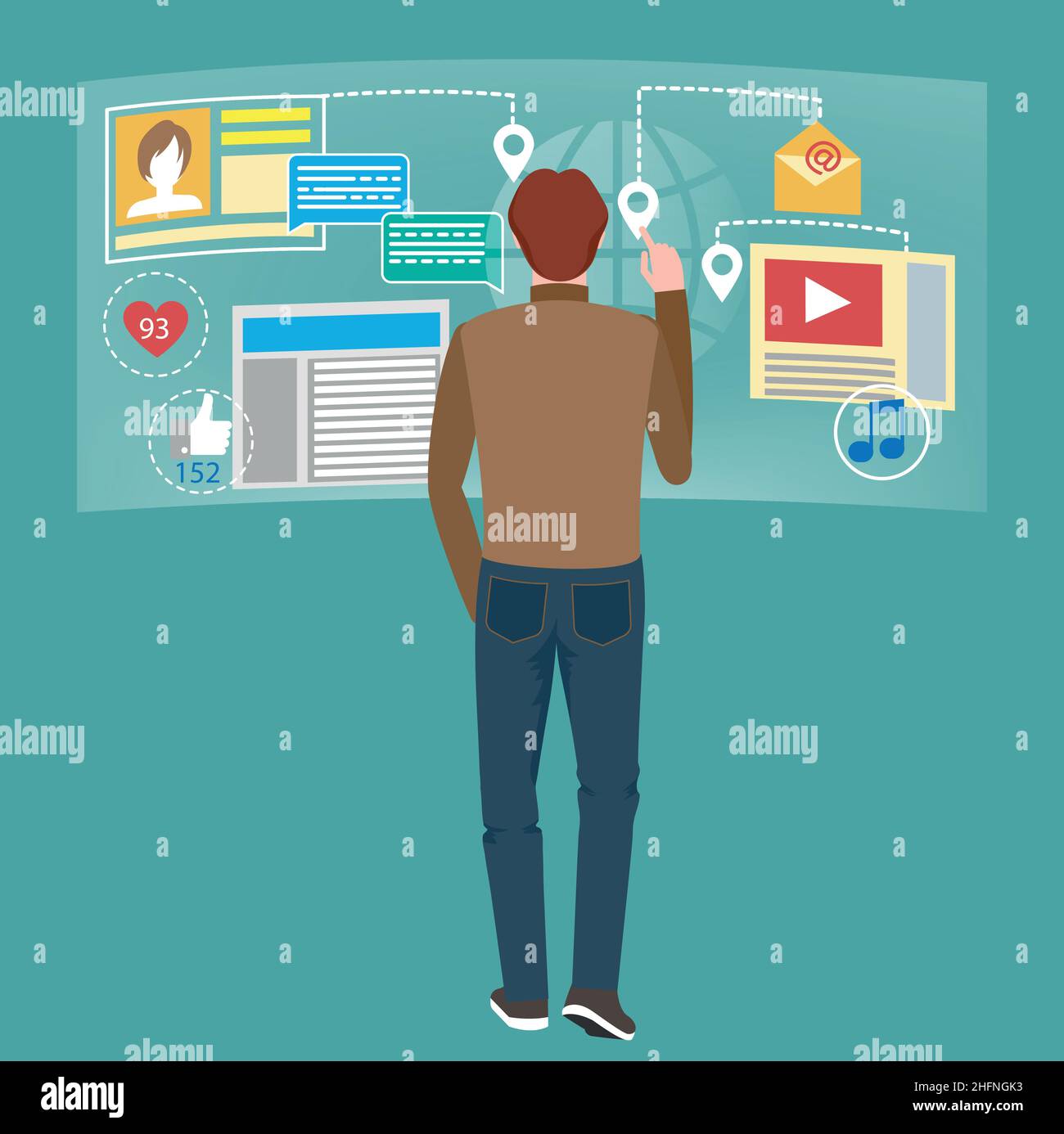 Virtual communication vector vectors hi-res stock photography and ...