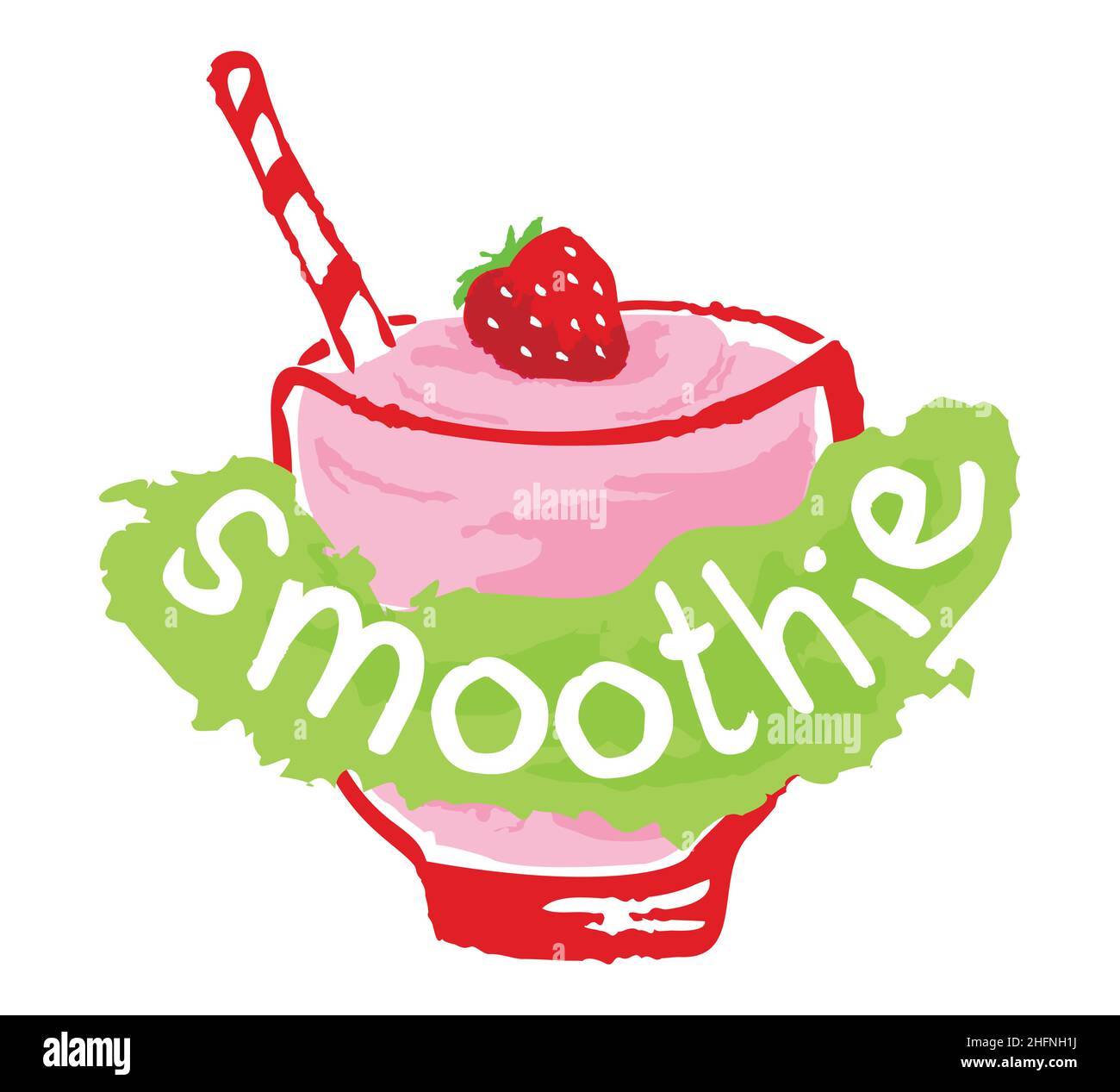 Smoothie sticker. Vector illustration in watercolor style, for graphic ...