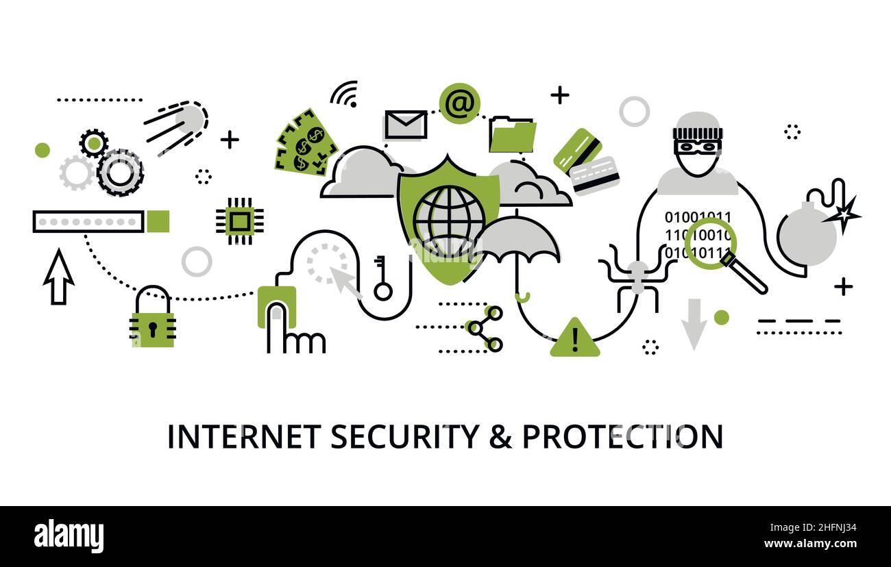 Modern flat thin line design vector illustration, infographic concept ...