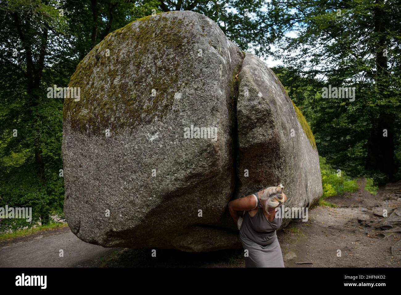 view on the forest of huelgoat in finistere in Brittany Stock Photo - Alamy
