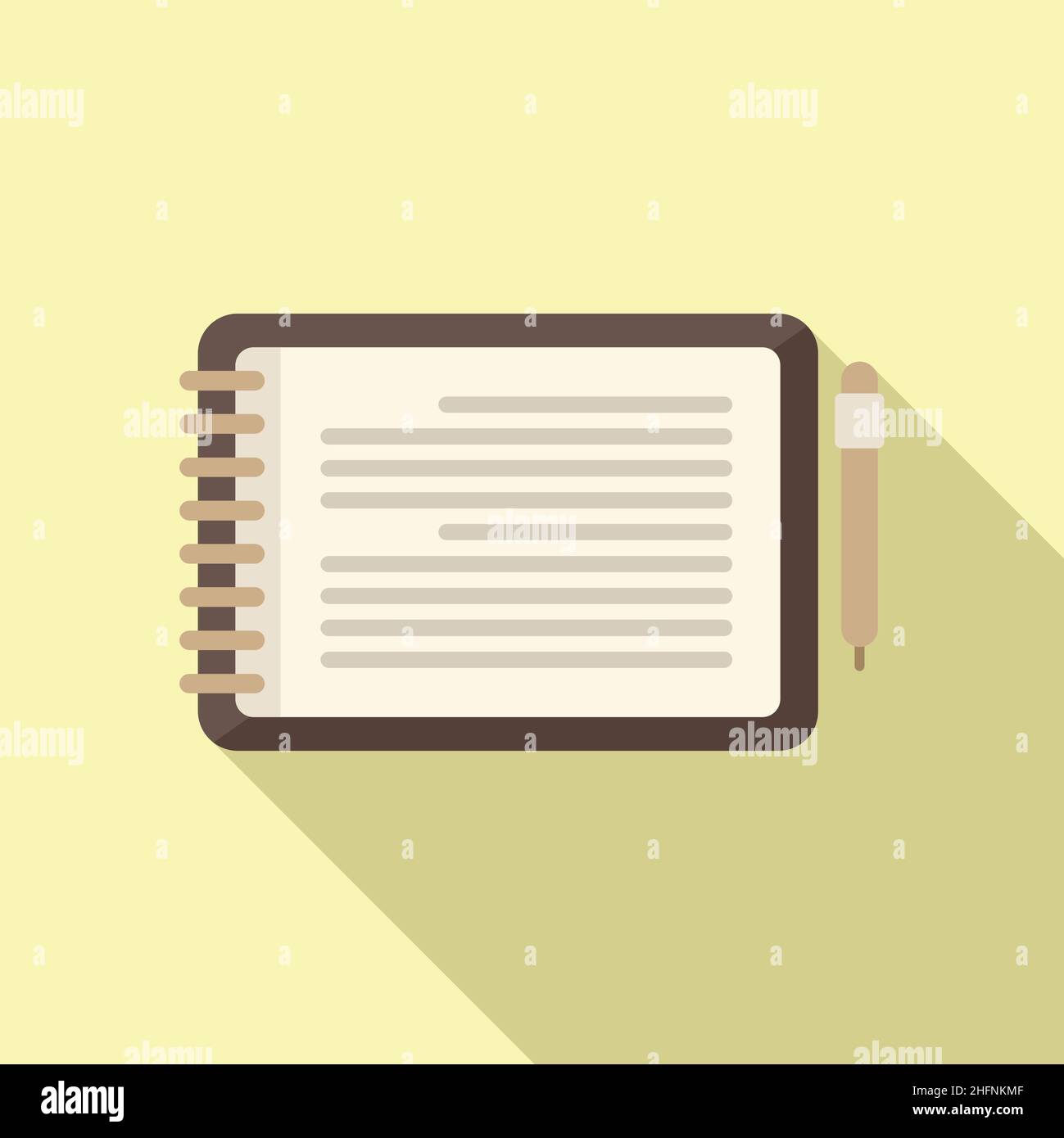 Notepad icon flat vector. Write paper. Pen text Stock Vector Image ...
