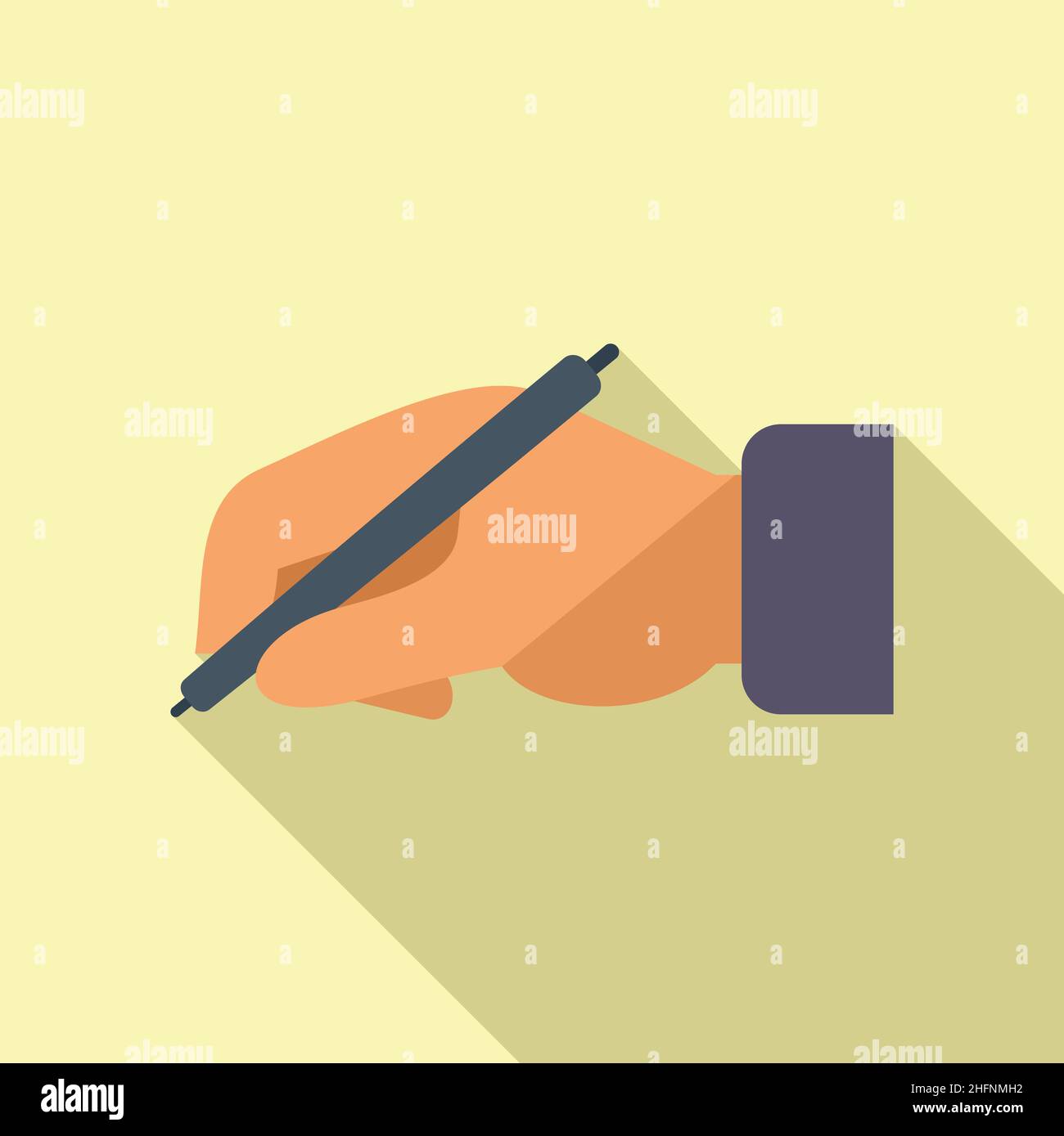 Writing hand icon flat vector. Write paper. Text message Stock Vector ...