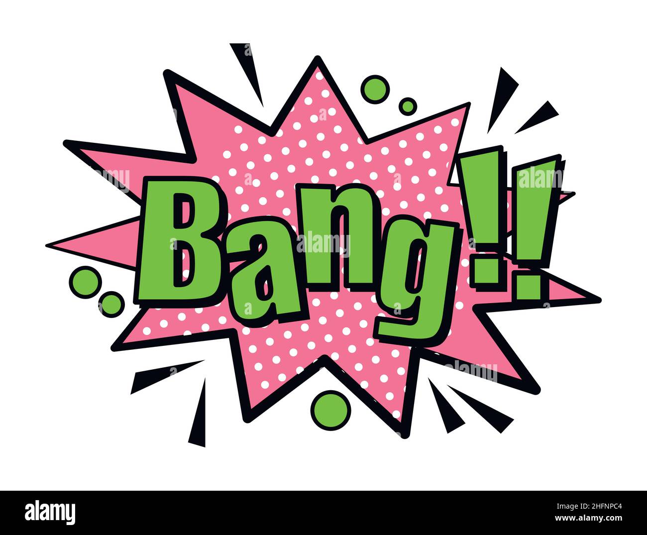 Bang! speech bubble in retro style. Vector illustration isolated on ...