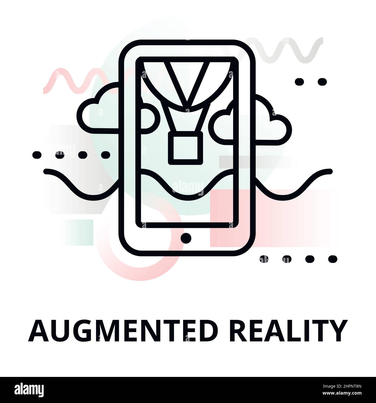 Abstract icon of future technology - augmented reality on color ...