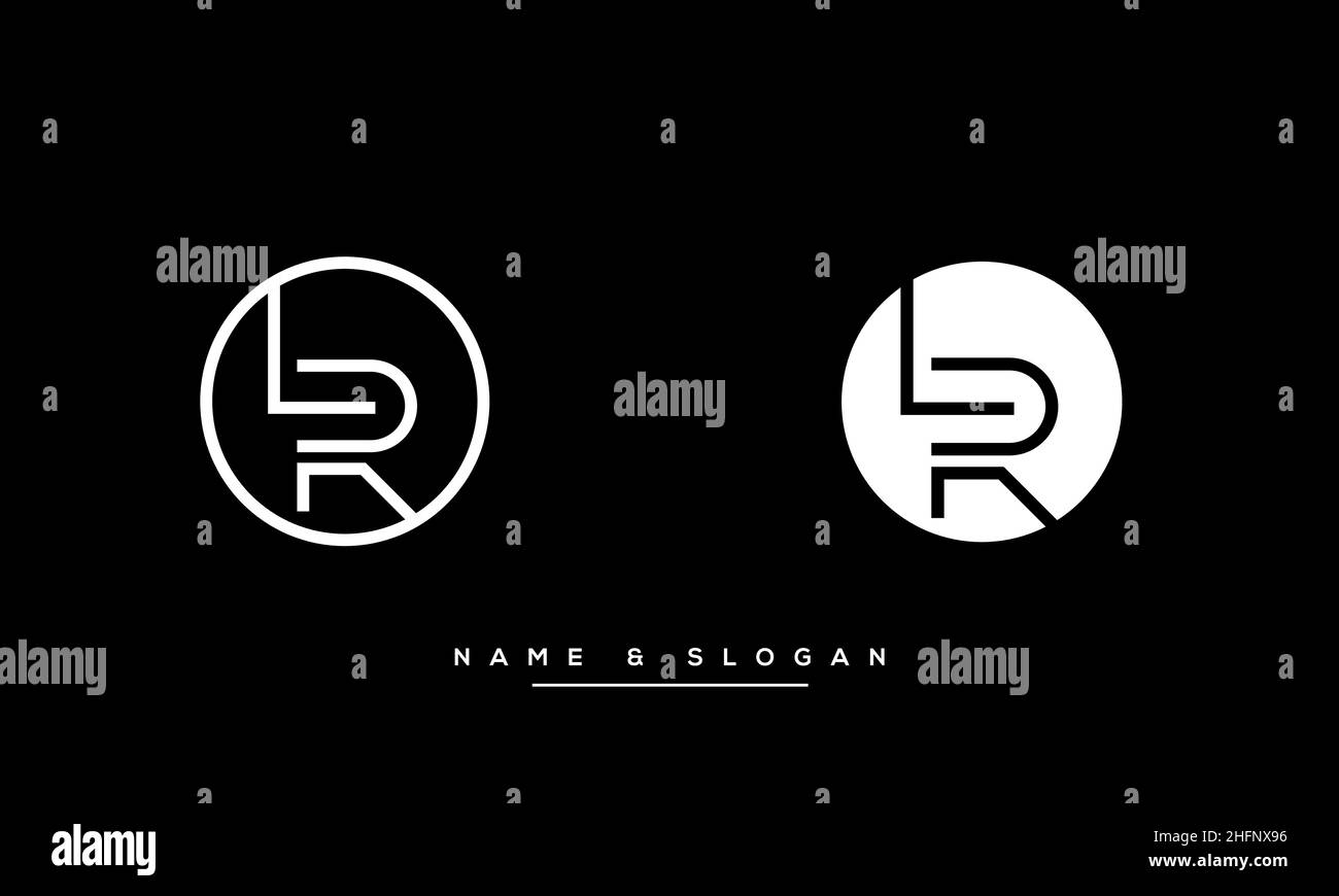 Modern abstract letter LR, RL logo design. Minimal LR, RL initial based ...