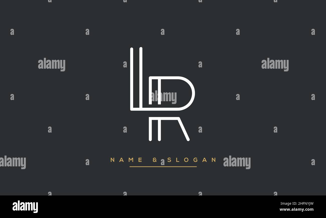 Modern abstract letter LR, RL logo design. Minimal LR, RL initial based ...