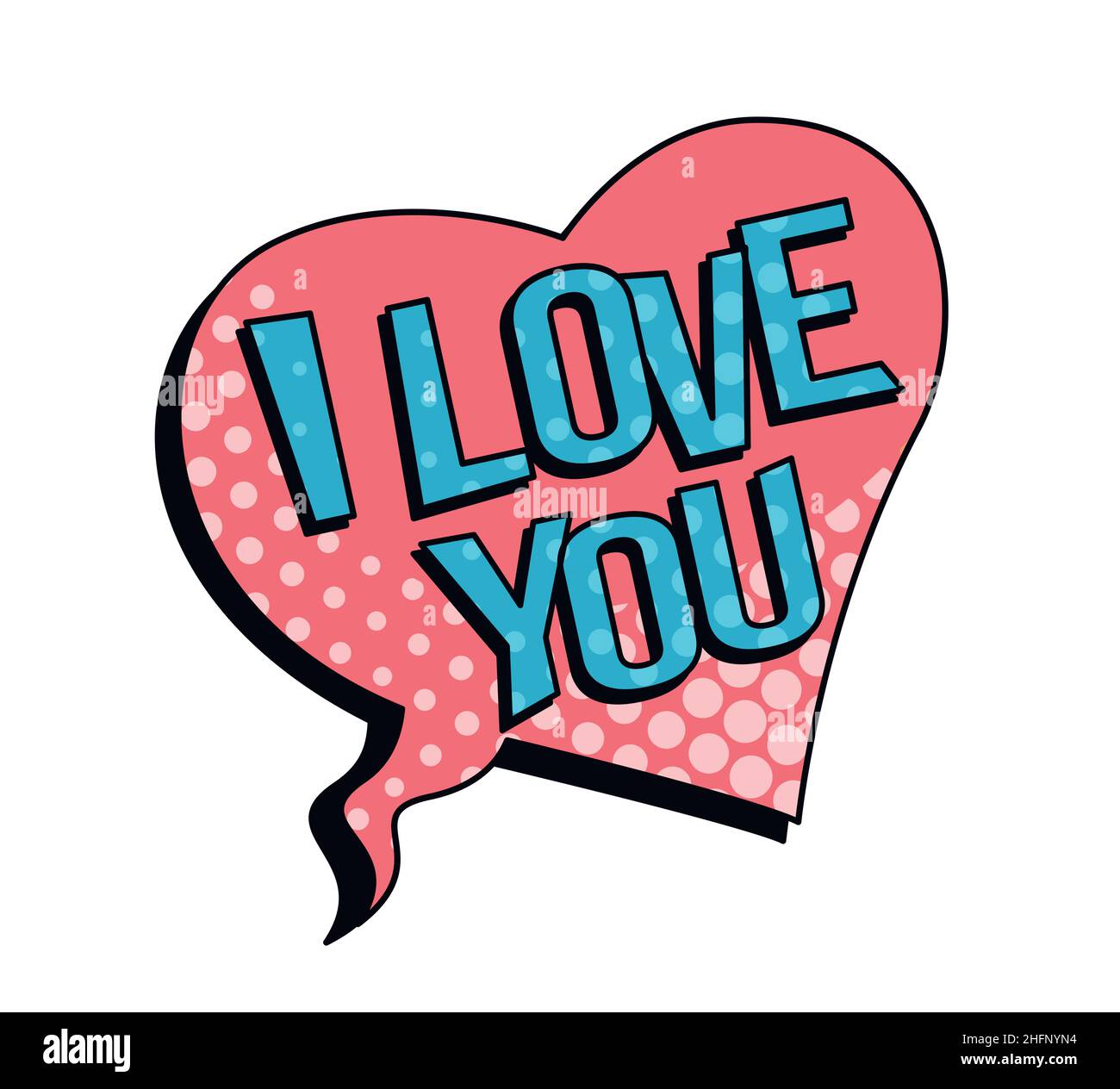 I love you speech bubble in retro style. Vector illustration isolated ...
