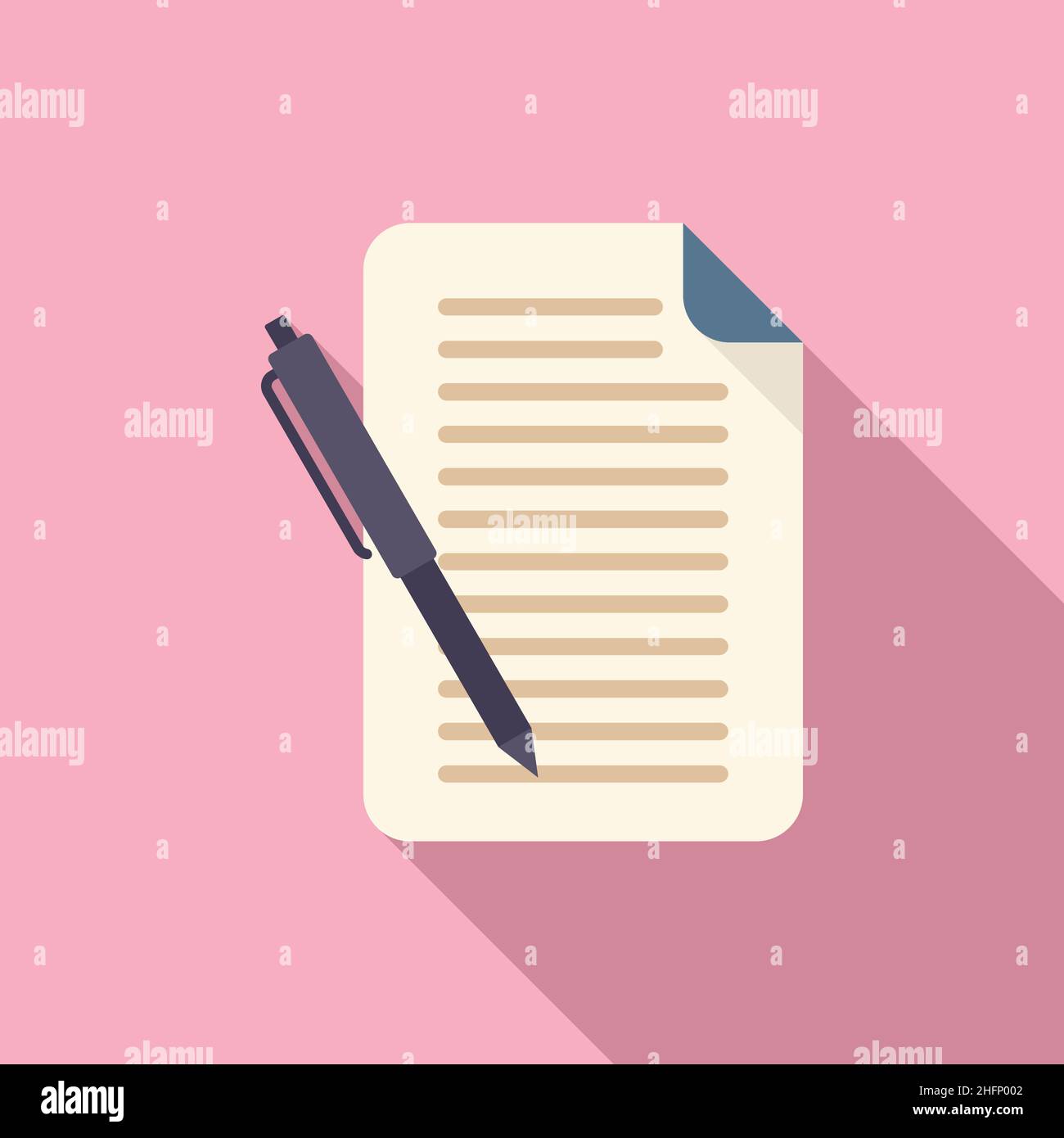 Memo writing icon flat vector. Text message. Notepad article Stock ...